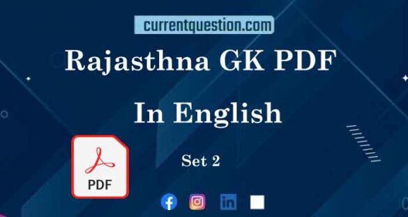 Rajasthan GK PDF In English - Current Affairs, Static Gk,